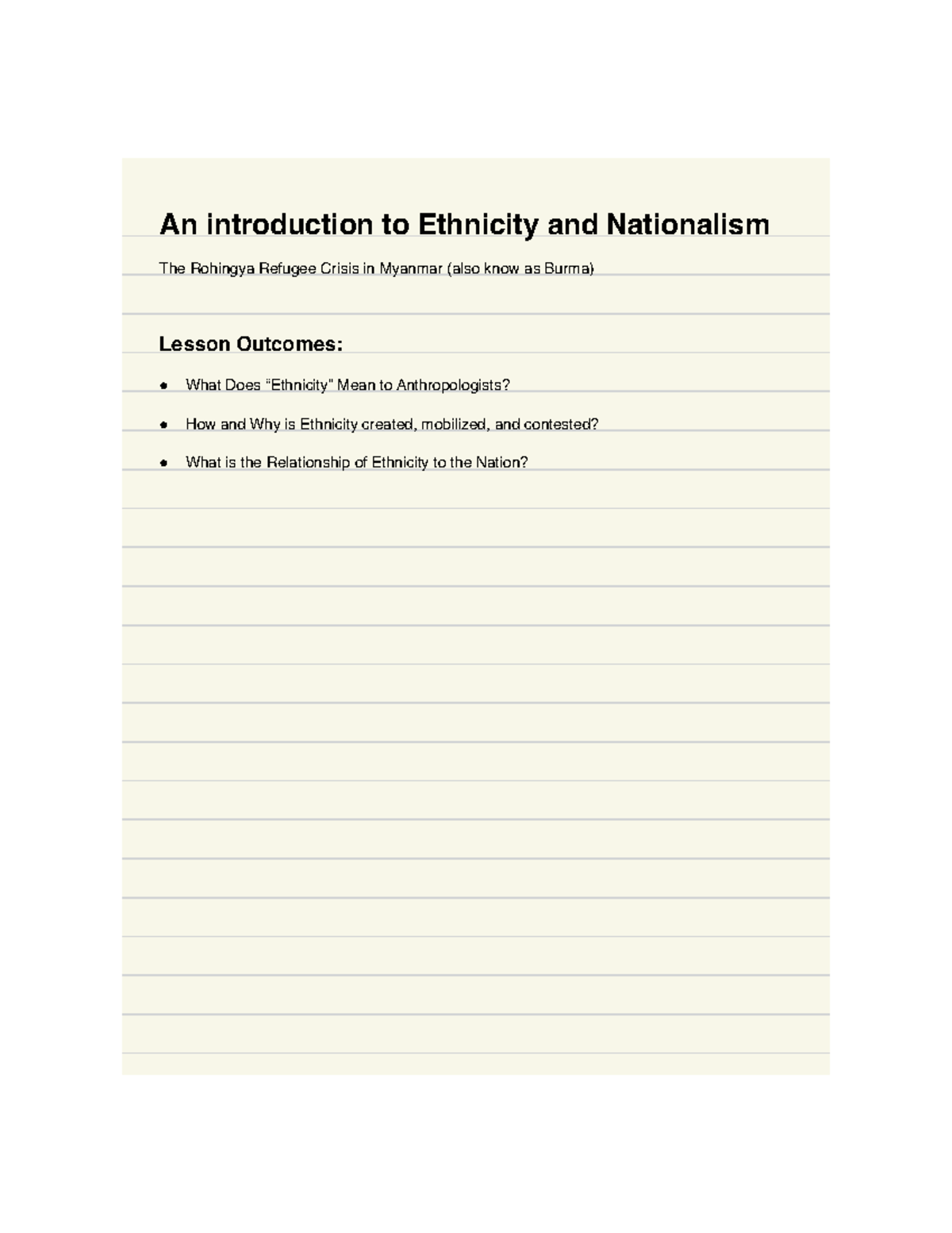 An Introduction to Ethnicity and Nationalism - Creating Ethnic Identity ...