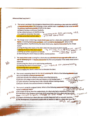 Advanced Med Surg Study Guide Exam 1 - ADVANCED MED SURG STUDY GUIDE ...