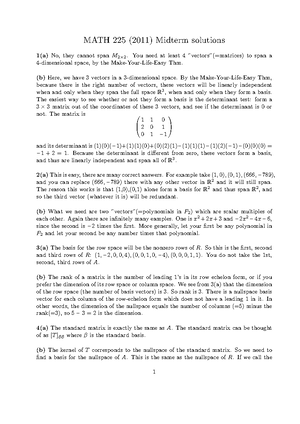 Practice-problems-sol - Linear Algebra II (MATH 225): Solutions to the ...