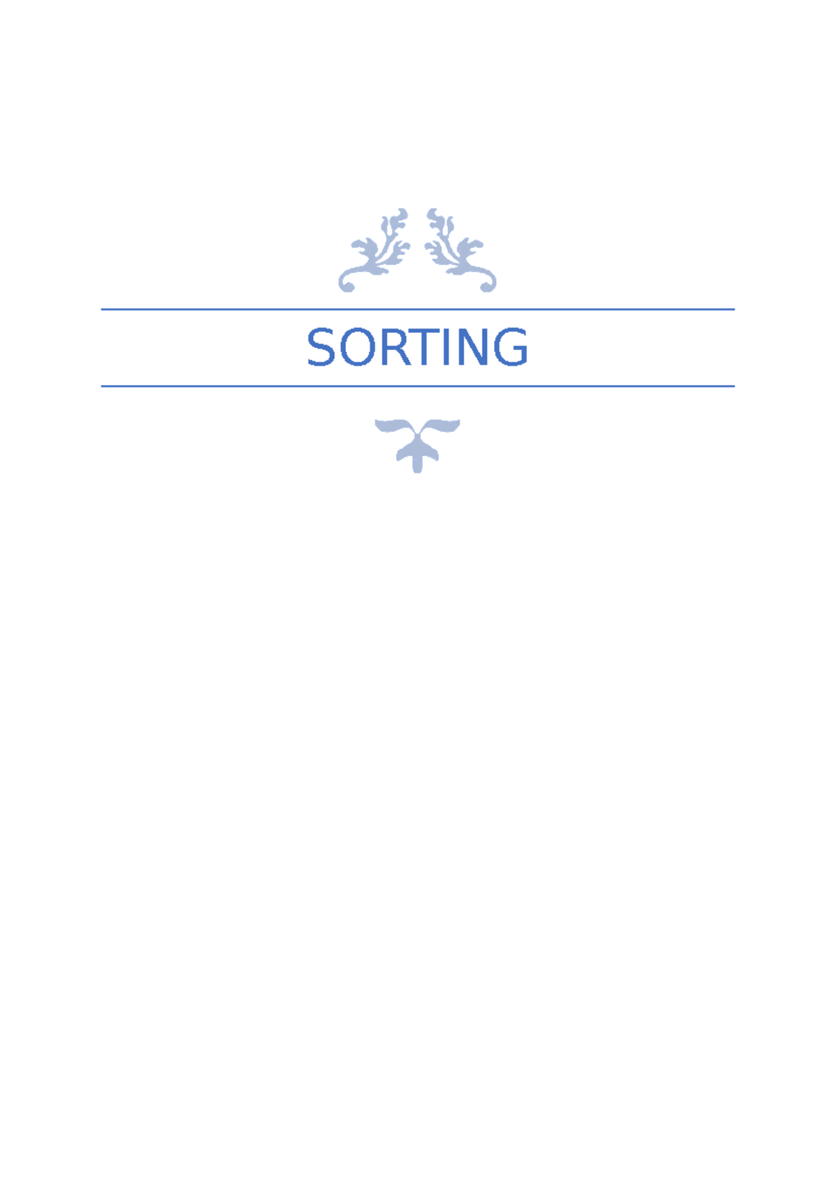 Ds Notes Sorting Sorting Sorting Sorting Rearranging The Values In An Array Or Collection