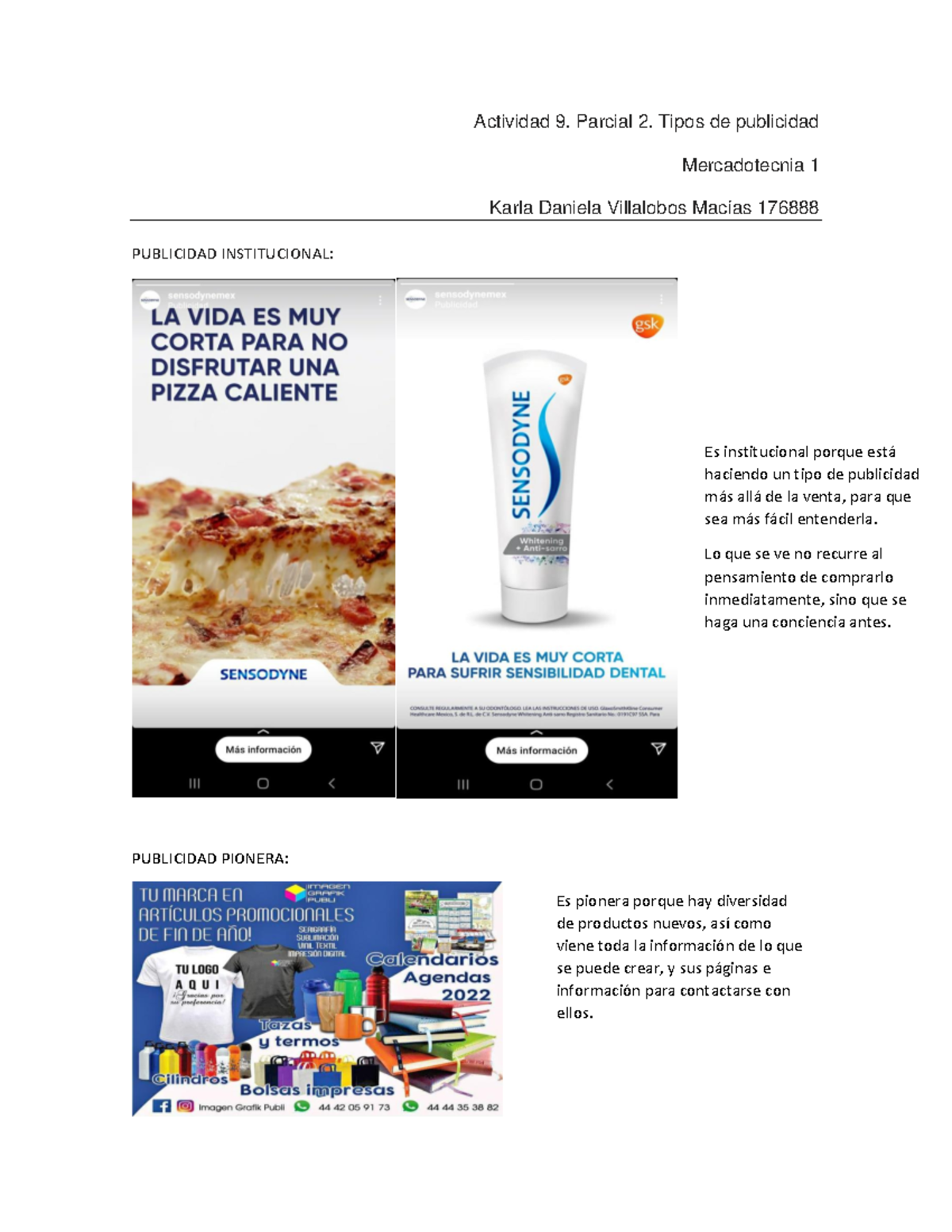 Actividad 9 Publicidad 176888 - Actividad 9. Parcial 2. Tipos de ...