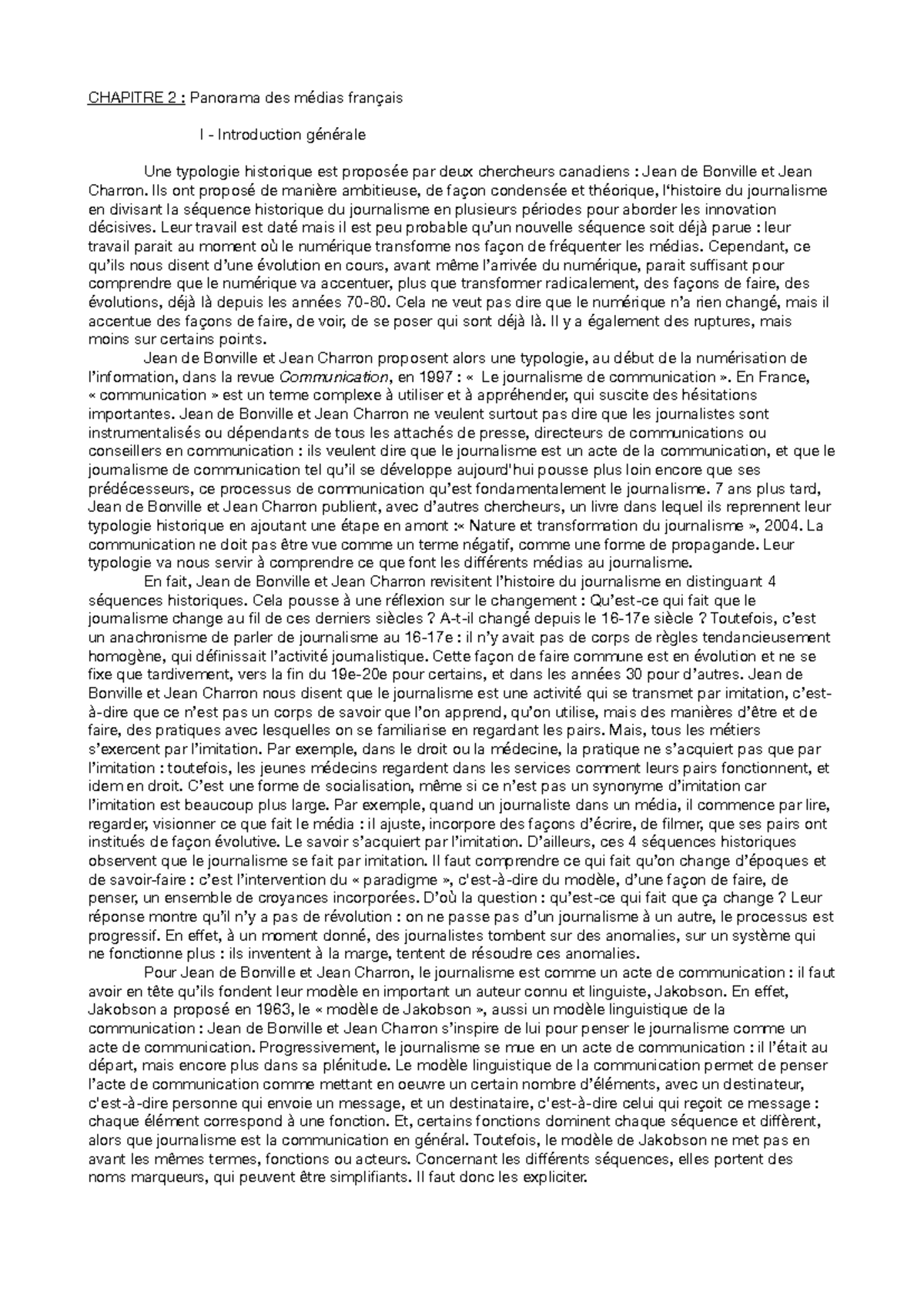 Cours journalisme - CHAPITRE 2 : Panorama des médias français I ...