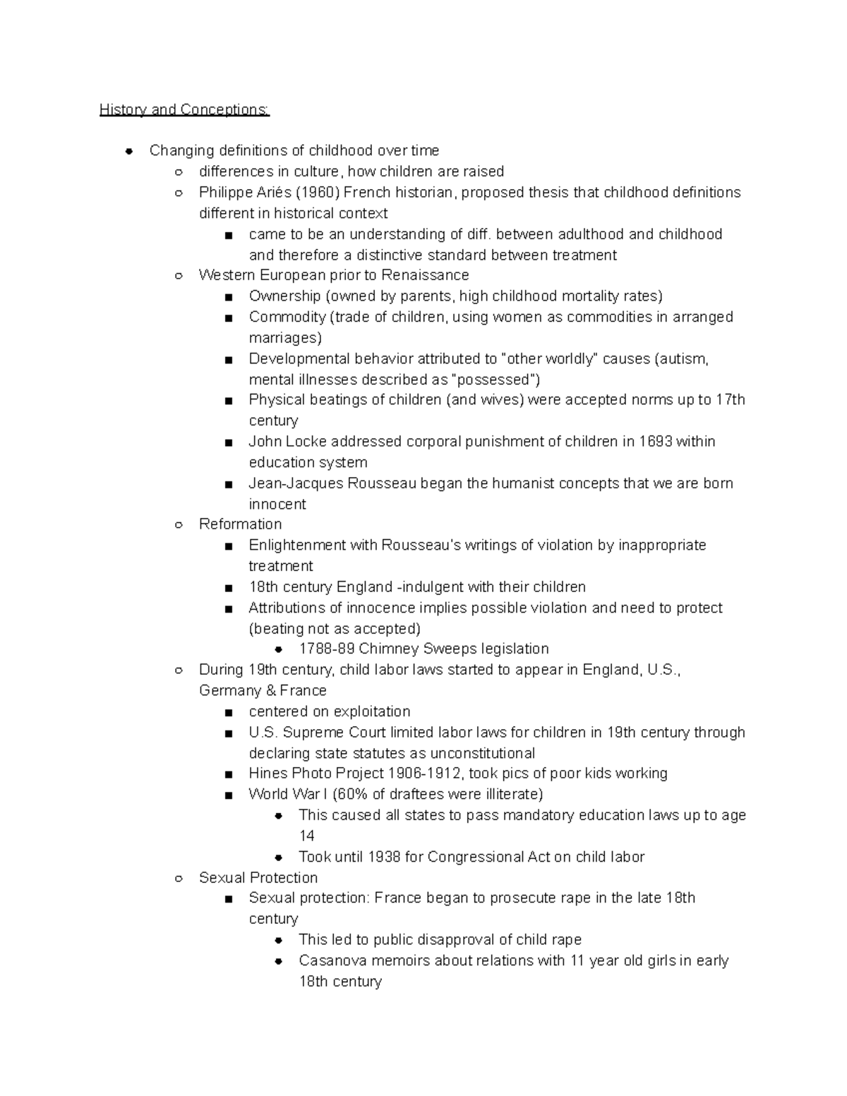 SW3701 History and Conceptions lecture notes - History and Conceptions ...