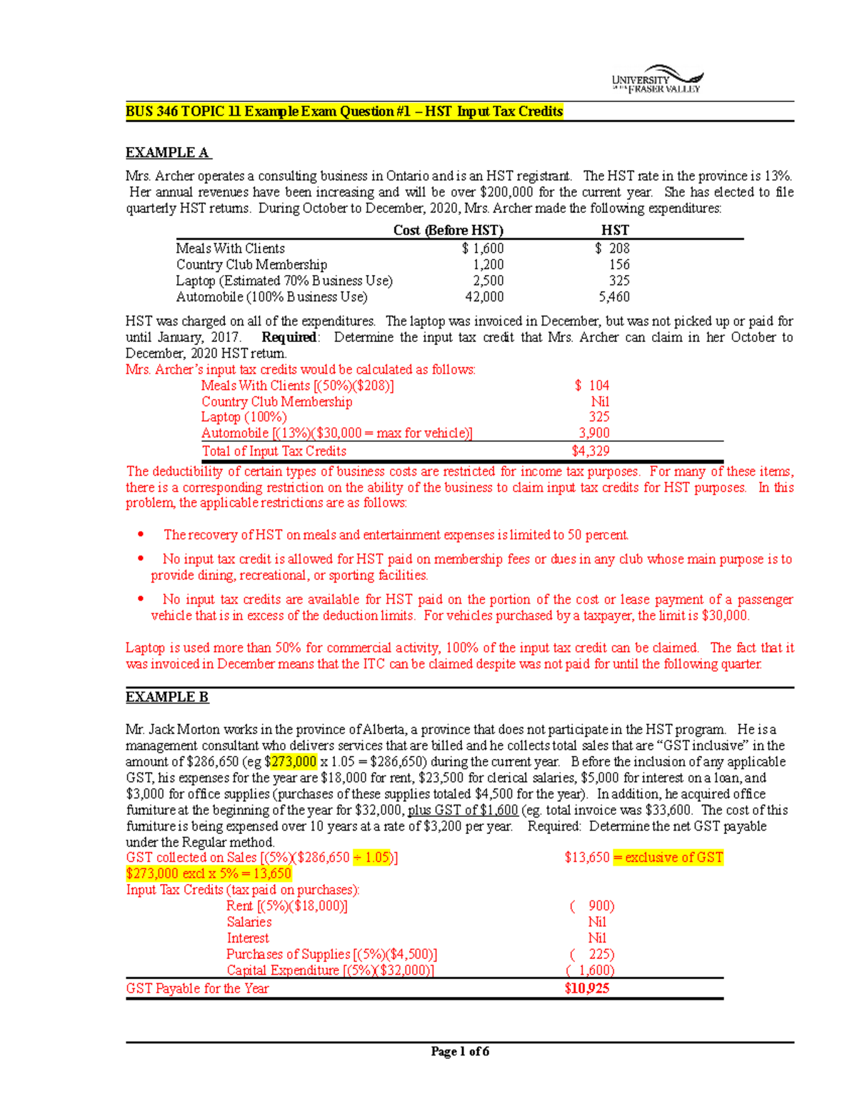 BUS 346 Topic 11 Example Exam Questions #1 - #4 - Answers - BUS 346 ...