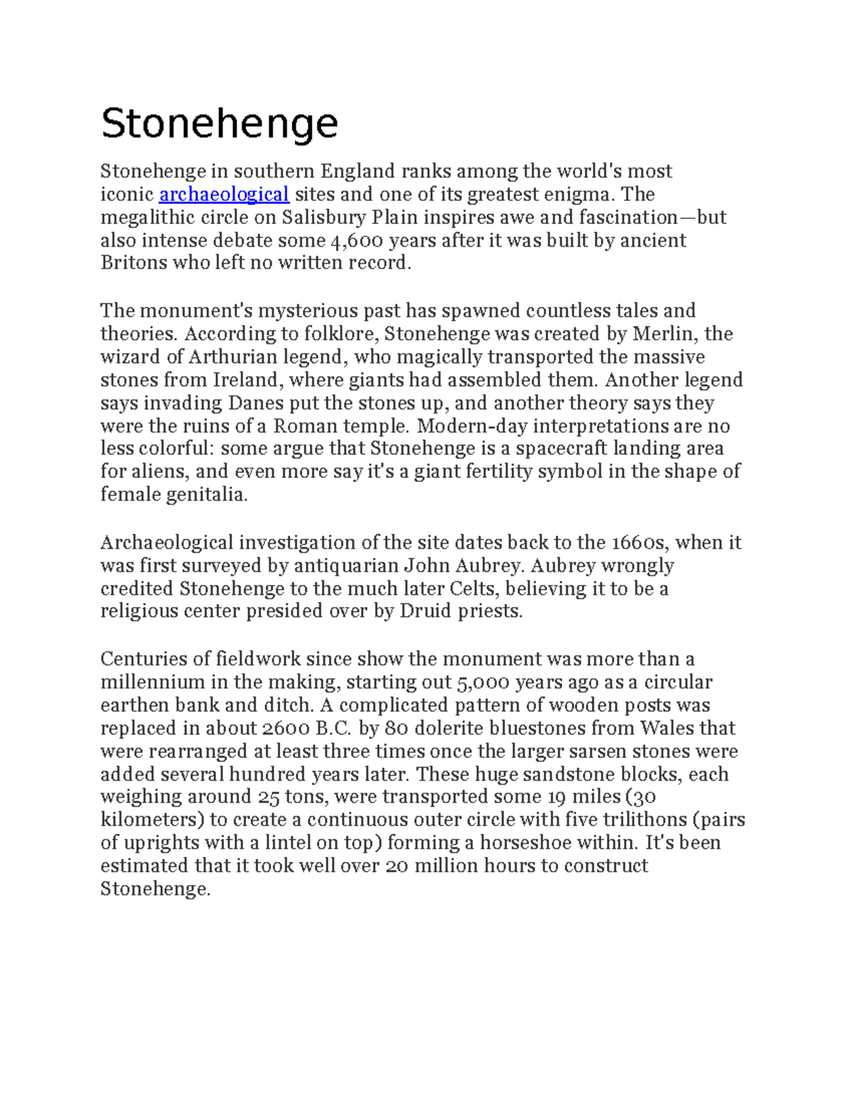 Stonehenge - Ancient monument - Stonehenge Stonehenge in southern ...