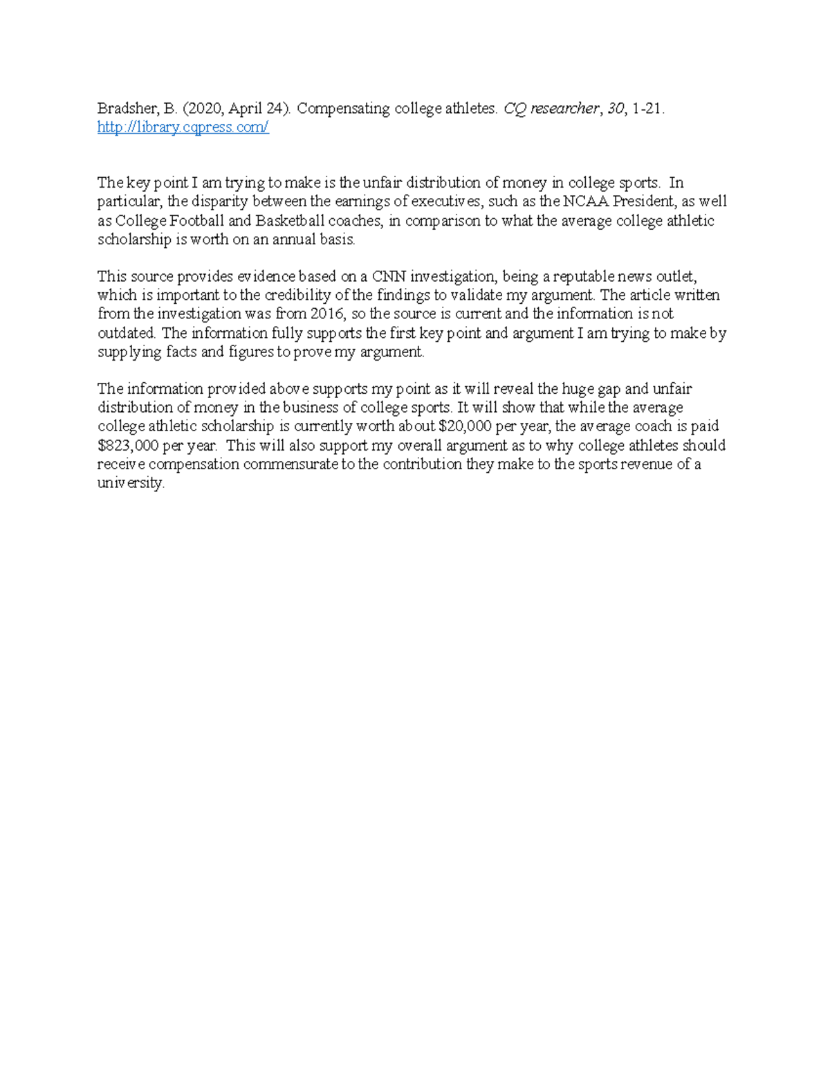 Integrating Sources for Essay - Bradsher, B. (2020, April 24 ...