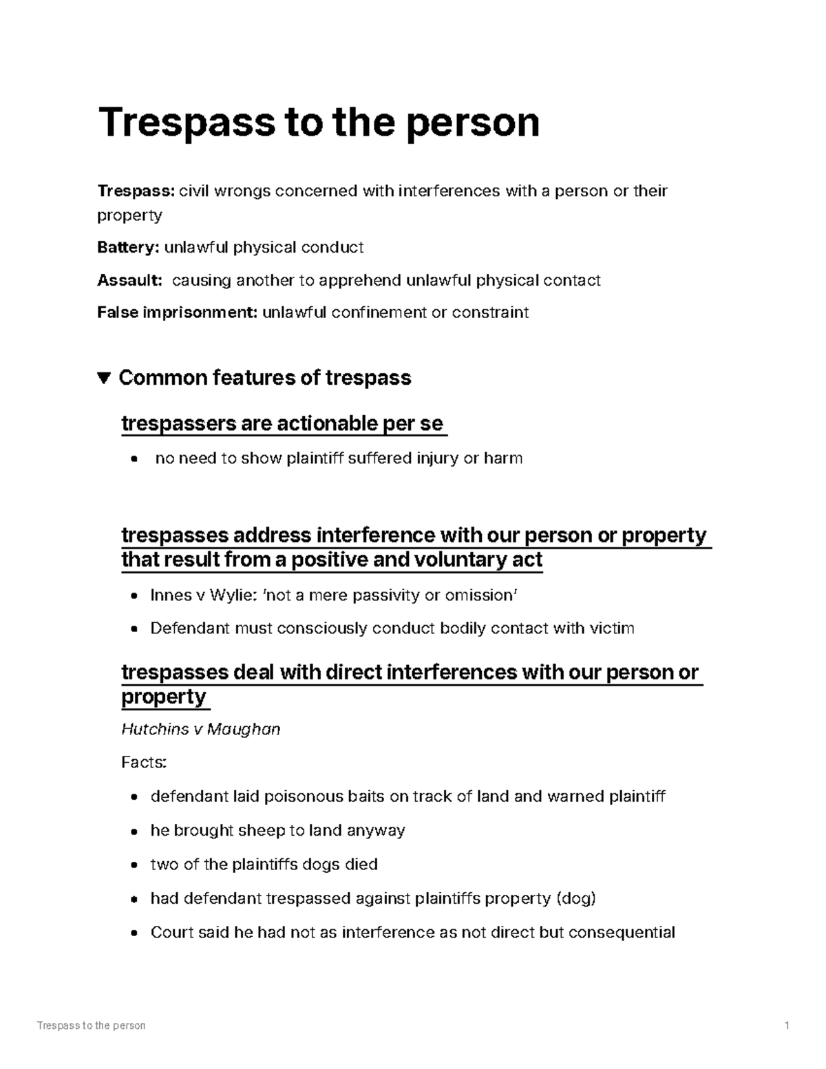 1f64db15-4066-43f5-b4e5-553e5f65e555 Trespass to the person - Trespass ...