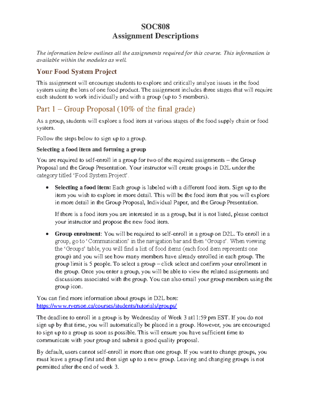 W22 Assignment Descriptions - SOC Assignment Descriptions The ...