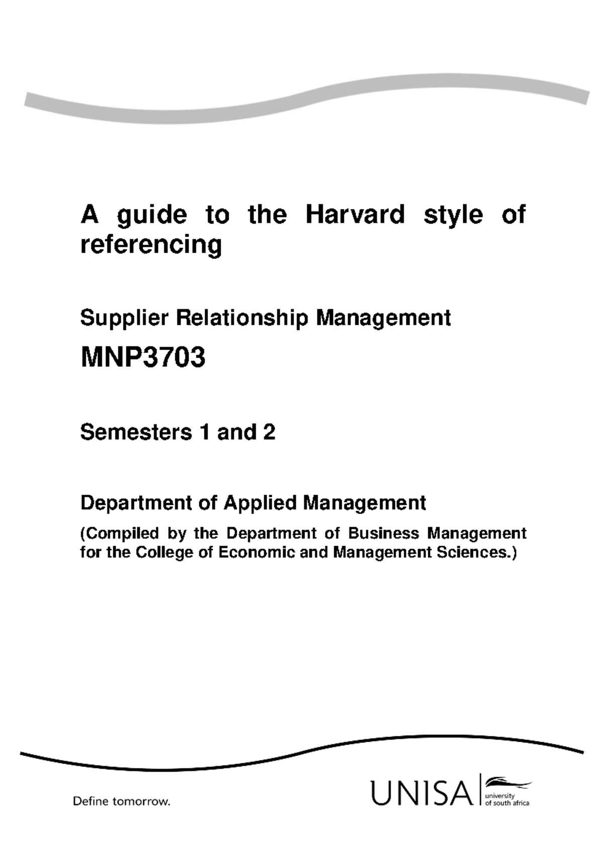 The Harvard Referencing method - A guide to the Harvard style of referencing Supplier ...