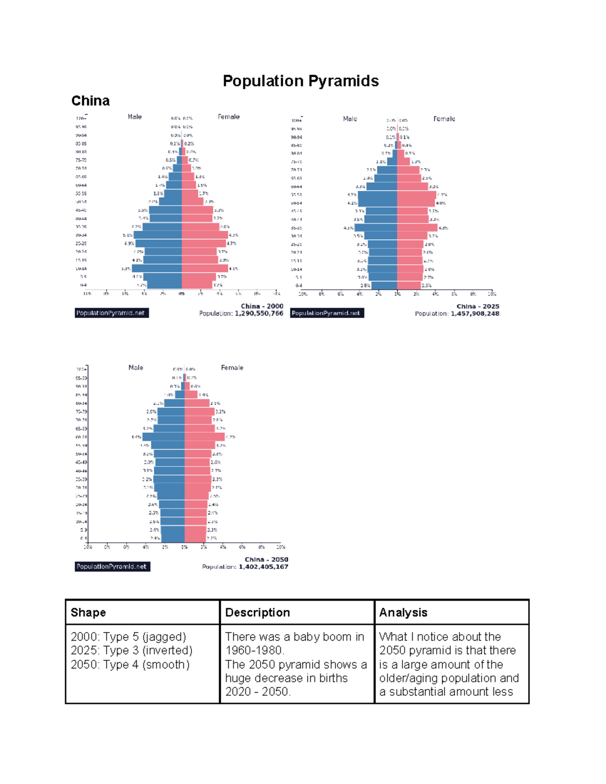 Population Pyramids for students that need help - Population Pyramids ...