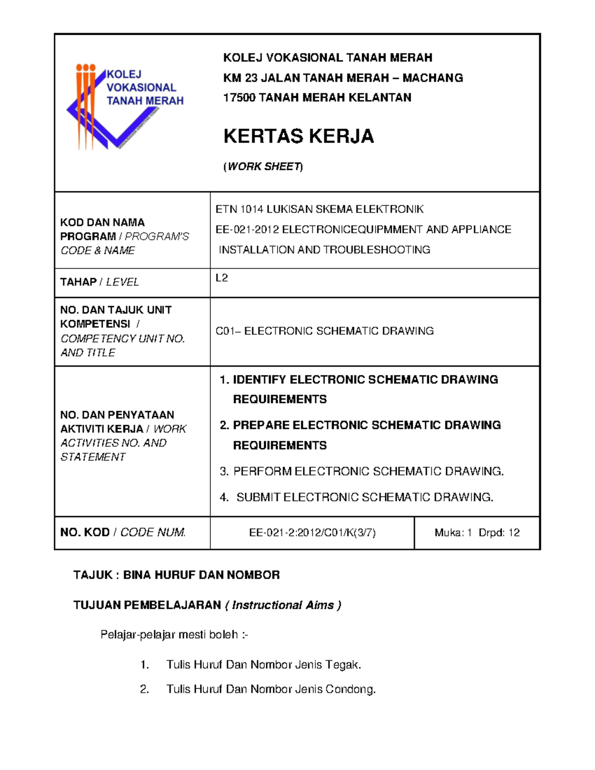 Amali 3 - aaa - KOD DAN NAMA PROGRAM / PROGRAM’S CODE & NAME ETN 1014 ...