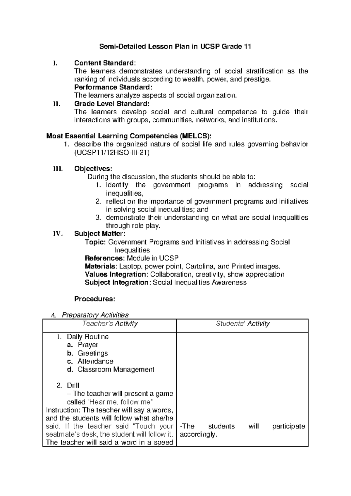 Semi-detailed-lesson-Plan-in-UCSP 11 - Semi-Detailed Lesson Plan in UCSP Grade 11 I. Content ...