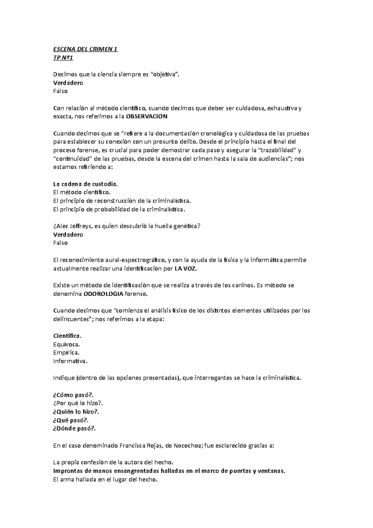 Escena DEL Crimen 1 TP Nº1 TIEC - ESCENA DEL CRIMEN 1 TP Nª Decimos que ...