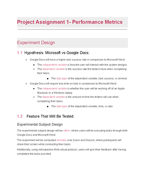 Microsoft Word Project - I am currently trying to get a degree in UX ...