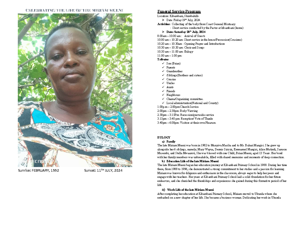 Miriam Mueni - Microsoft office for word processing - Sunrise: FEBRUARY ...