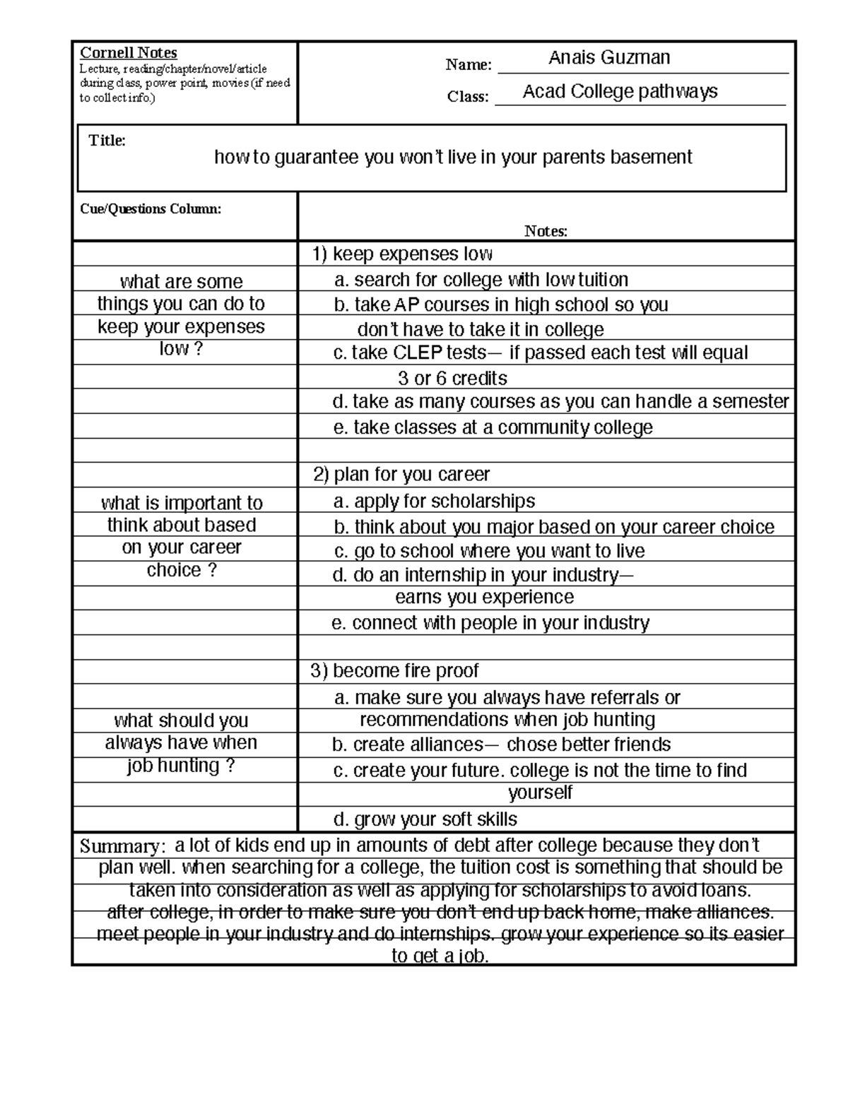 Cornell Notes Template - Tagged - SLS 1122 - Cornell Notes Lecture ...