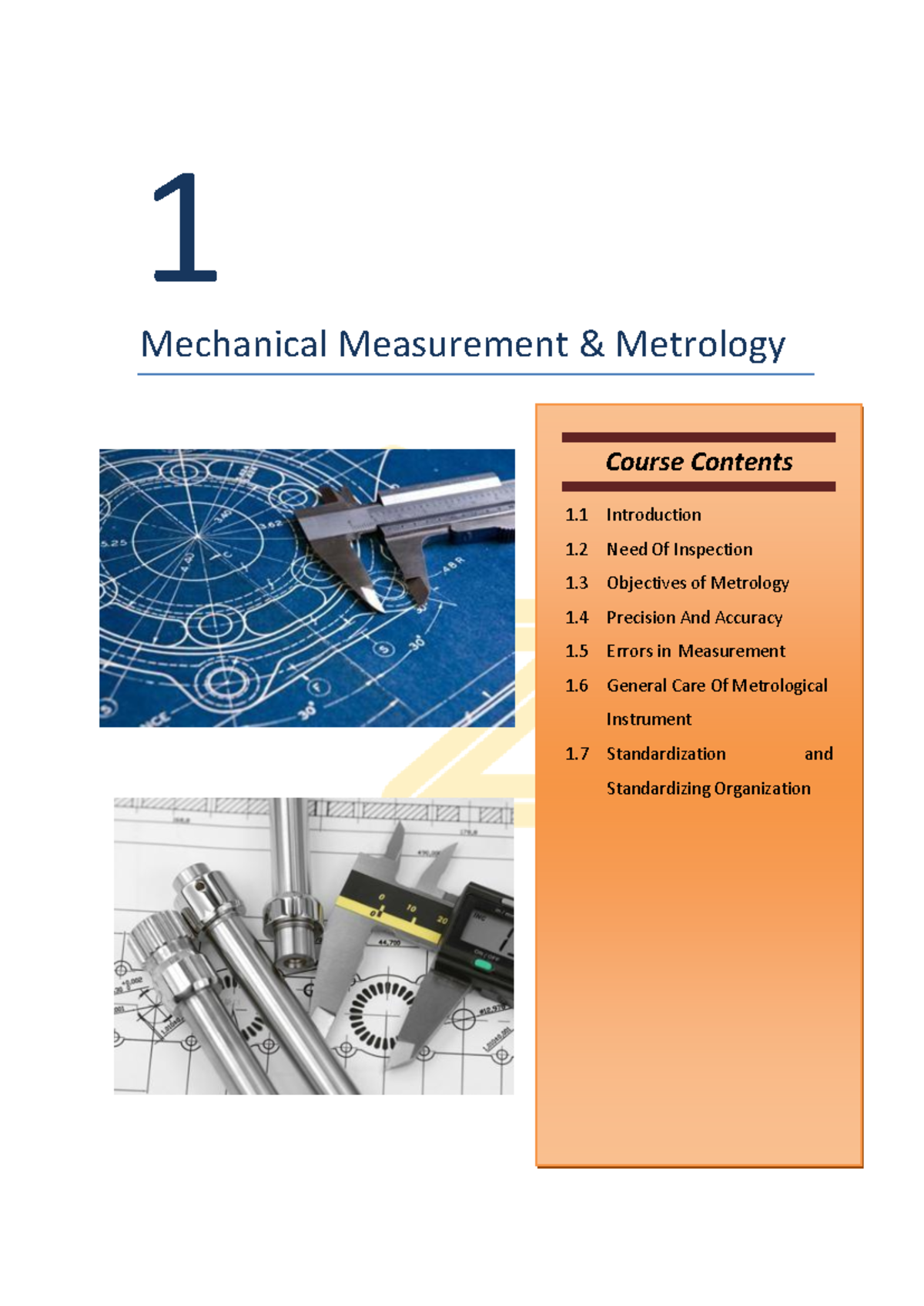 MMM Mod1@Az Documents - Mechanical Measurement & Metrology - 1 ...