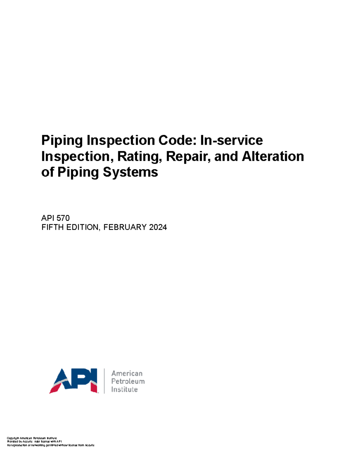 API STD 570 Piping inspection code 2024 - Piping Inspection Code: In ...
