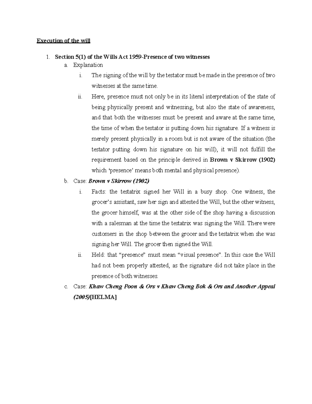 Probate Wills Case Law - CASES FOR REFERENCE - Execution of the will 1 ...