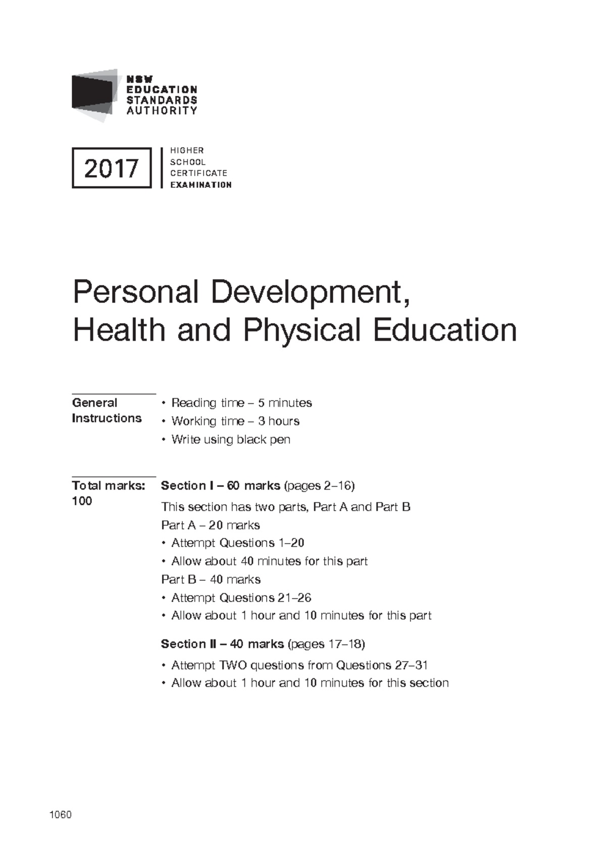 2017-hsc-pdhpe - book - 2017 HIGHERSCHOOL CERTIFICATE EXAMINATION ...