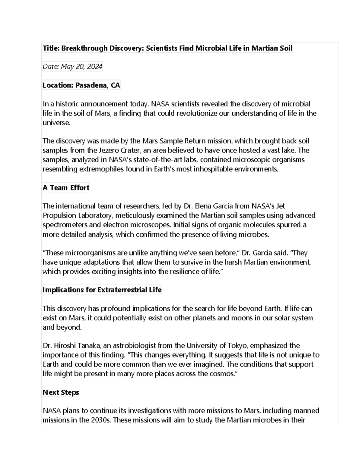 Breakthrough Discovery: Scientists Find Microbial Life in Martian Soil ...