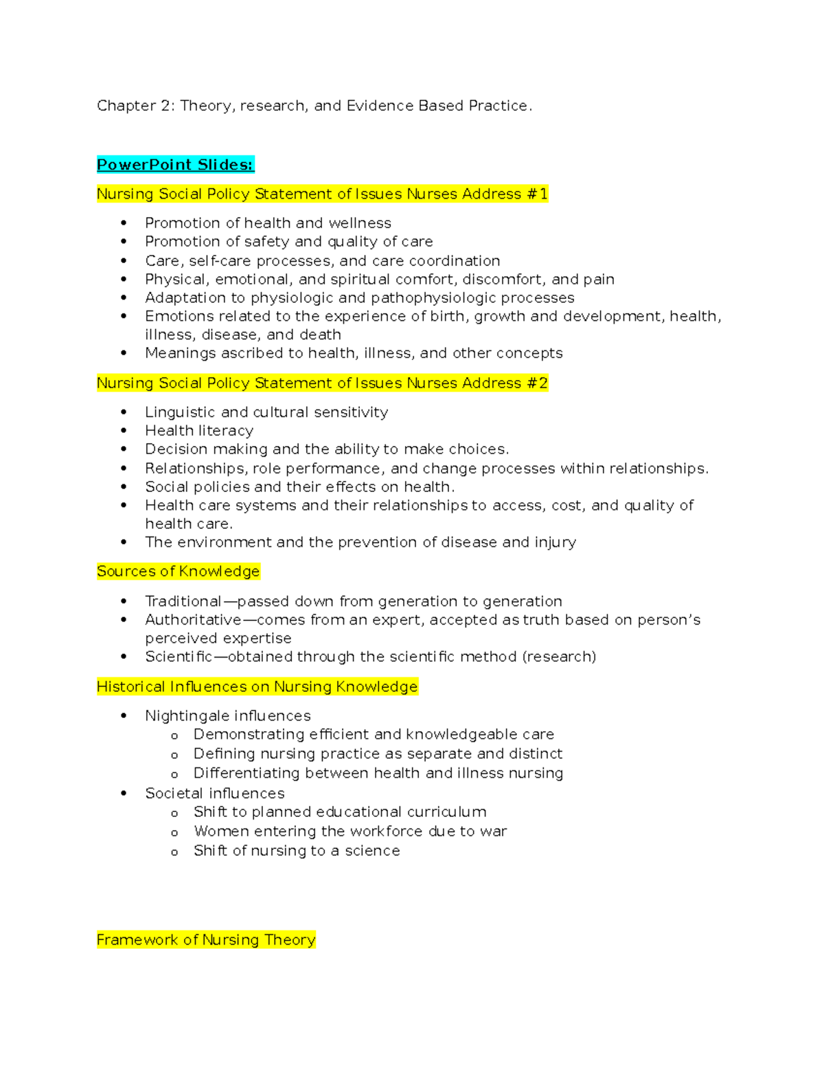 Chapter two theory, research, and EBP - Chapter 2: Theory, research, and Evidence Based Practice ...
