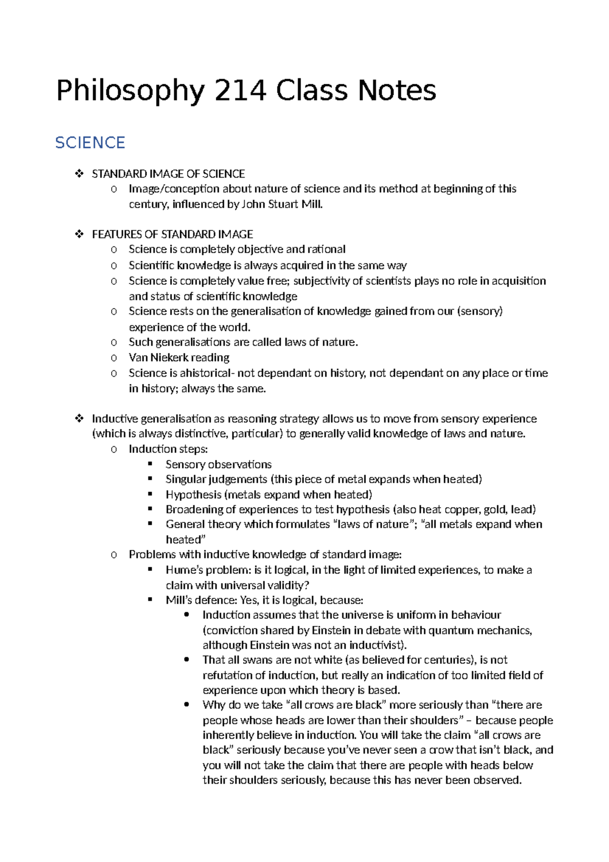 Phil 214 class notes - Second Year Philosophy 214 - Philosophy 214 ...
