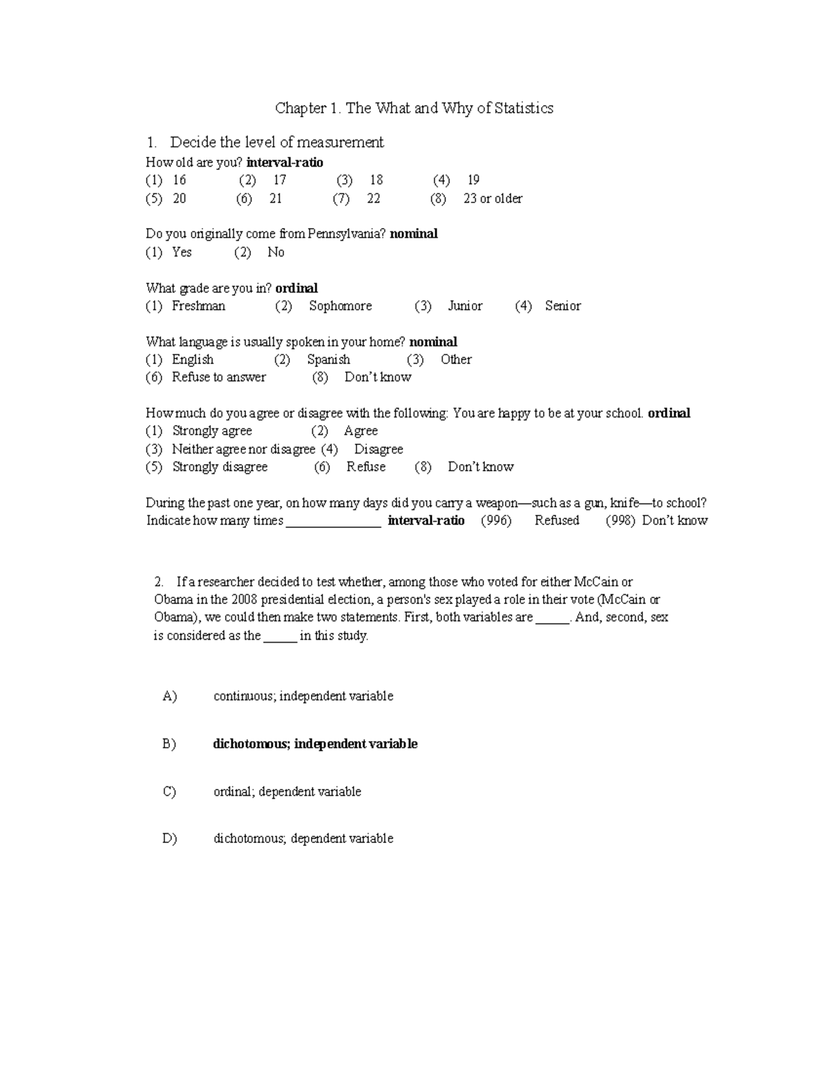 Social stats study guide part 2 - Chapter 1. The What and Why of ...