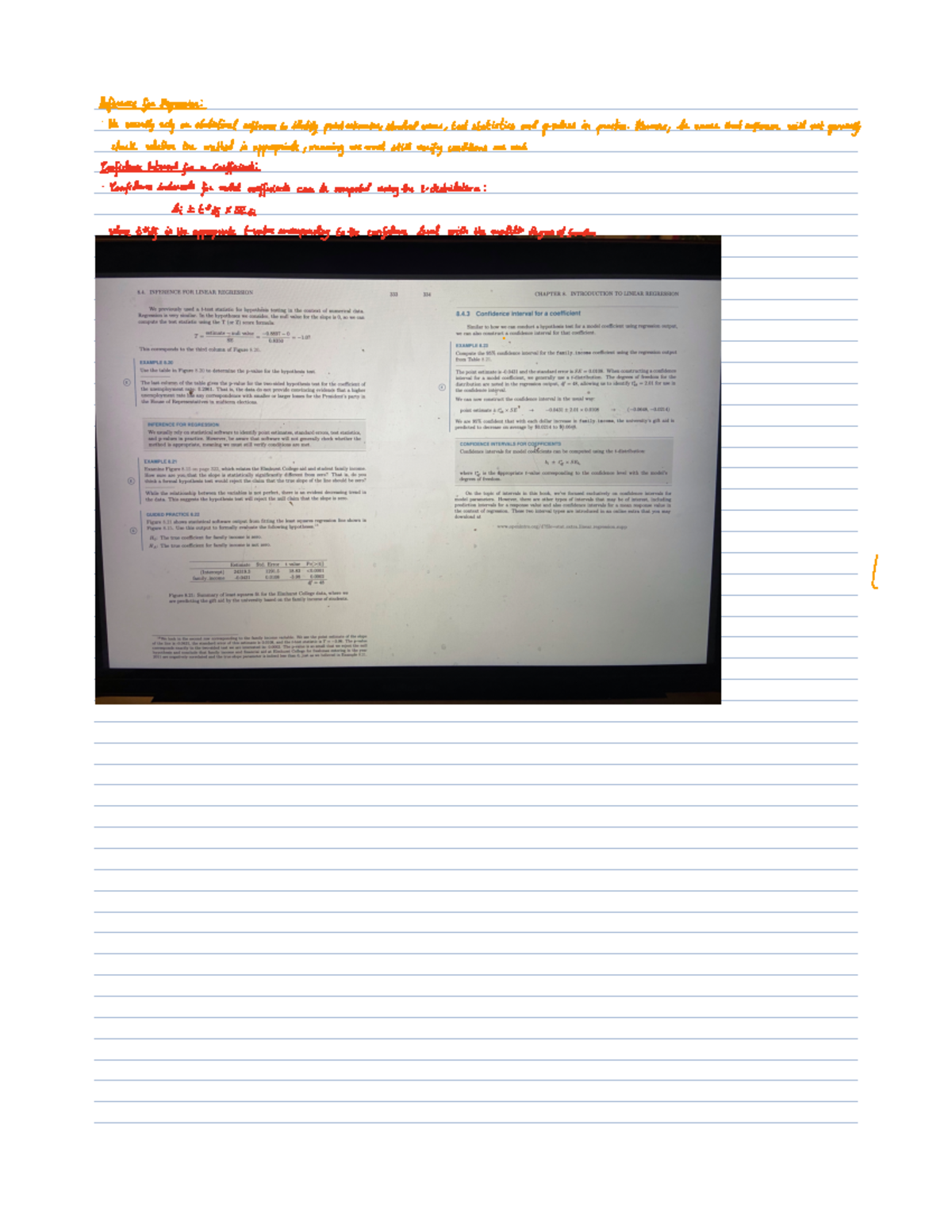 Intro to Stats- Ch 8.4 Inference for linear regression - STAT 118 - Studocu