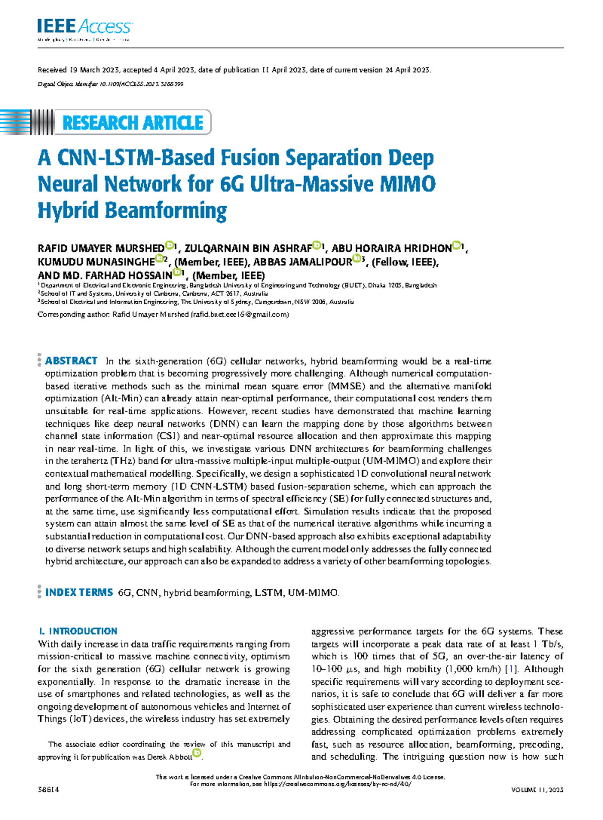 A Cnn Lstm Based Fusion Separation Deep Neural Network For 6g Ultra