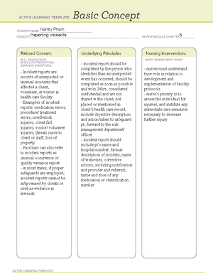 ATI Basic concept - NURS 407 - ACTIVE LEARNING TEMPLATES Basic Concept ...