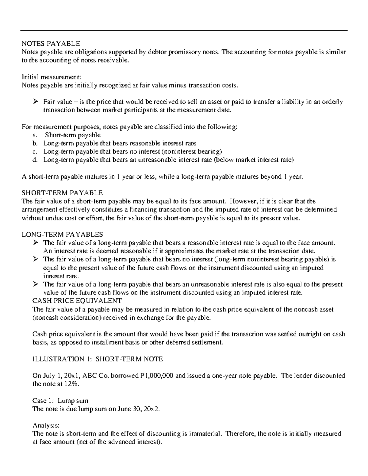 Notes- Payable - NOTES PAYABLE Notes payable are obligations supported ...