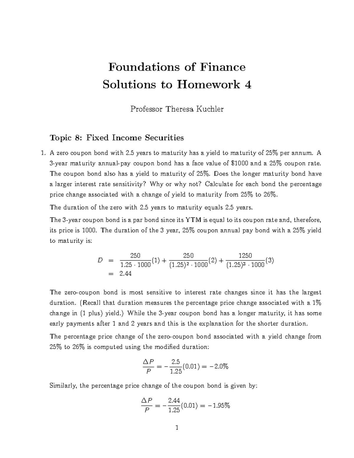 Foundations of Finance Solutions to Home - Foundations of Finance ...