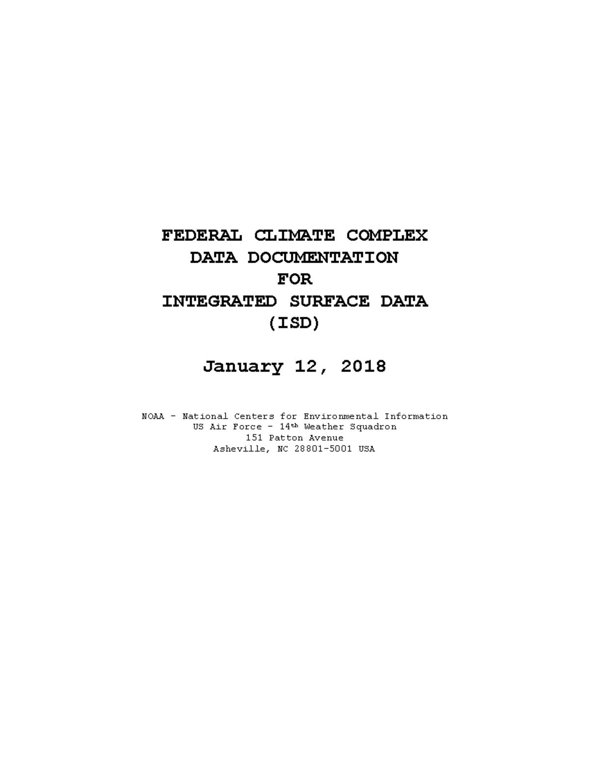 Isd-format-document recibida De NOAA - FEDERAL CLIMATE COMPLEX DATA ...