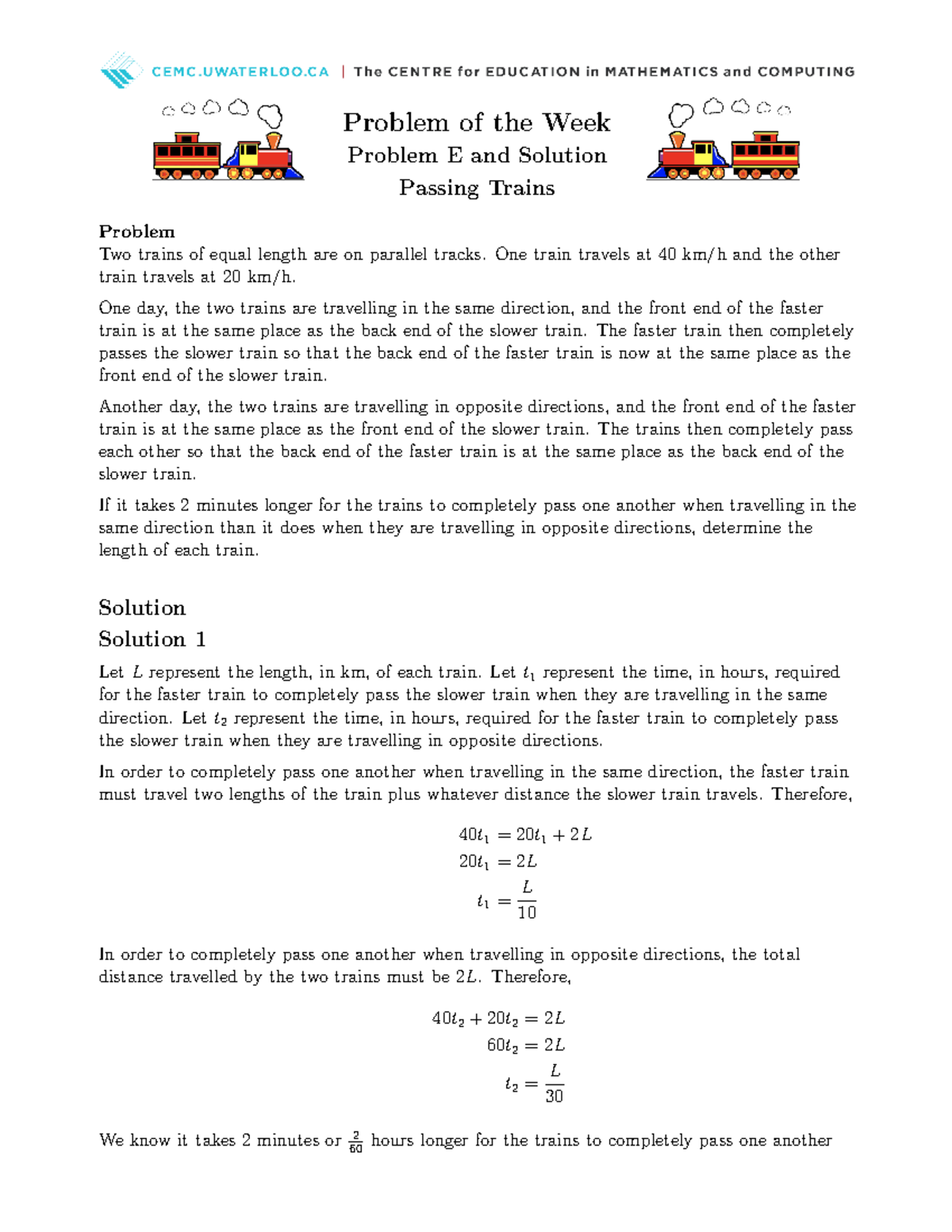 Potwe 21 N 22 S - .math worksheet - Problem of the Week Problem E and ...