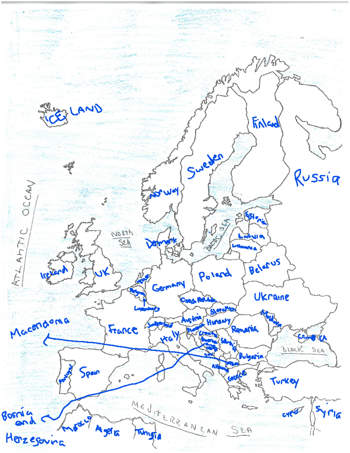 Blank map of europe - Map for quiz - HIST 213 - Studocu