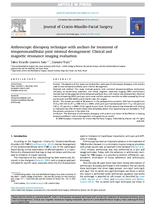 Arthroscopic discopexy technique with anchors for treatment ...