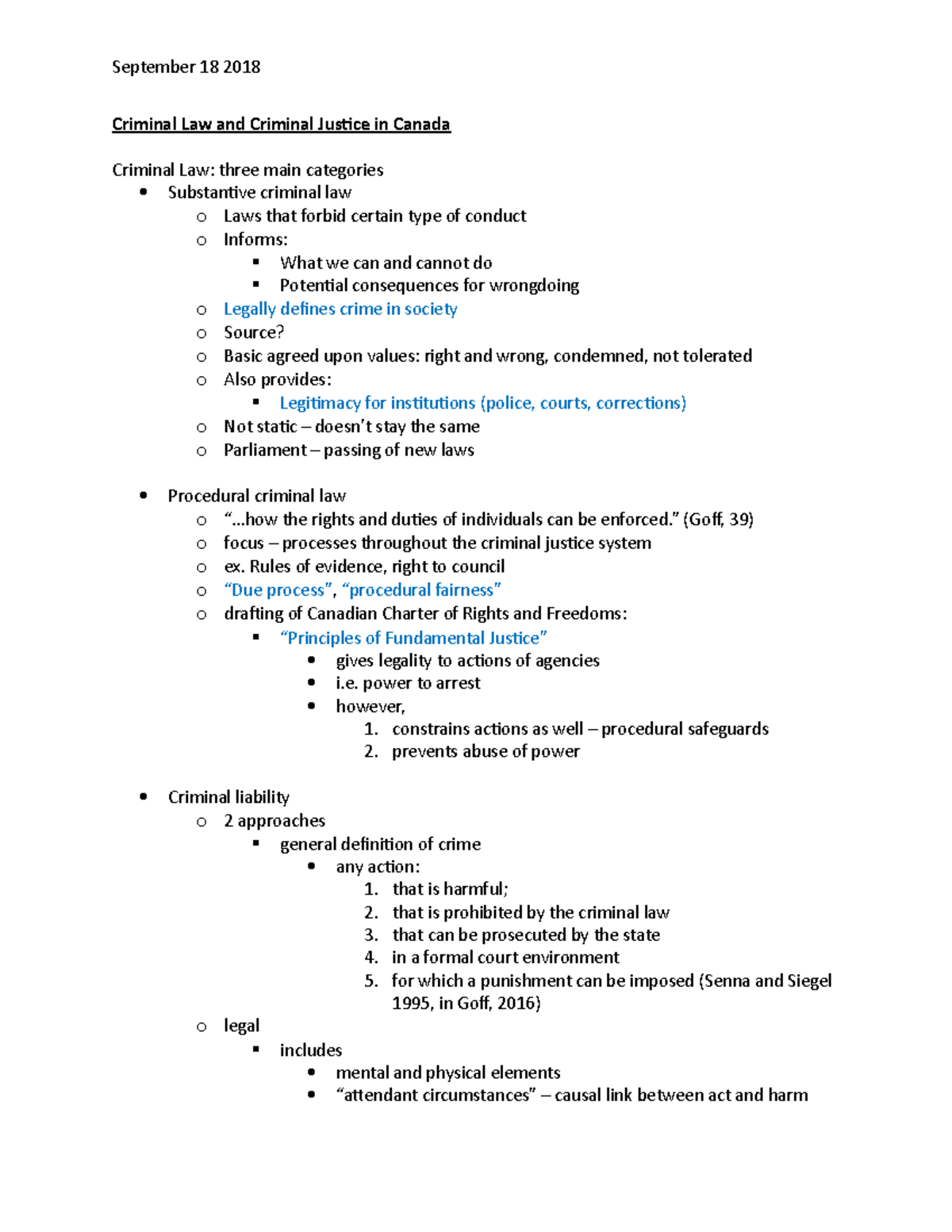 Criminology lecture 2 - Criminal Law and Criminal Justice in Canada ...