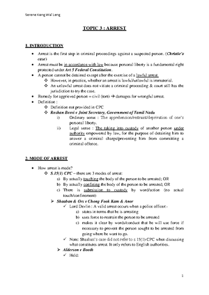 CRIM Procedure - TUTO 6 - TUTORIAL 6 Topic 4 (Search) QUESTION 1 Abooja ...
