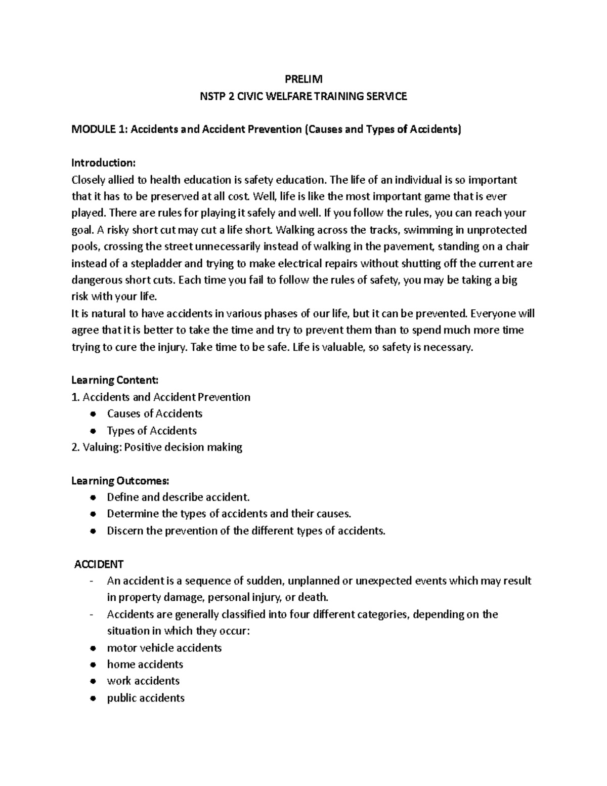 Nstp Prelims - I’m going - PRELIM NSTP 2 CIVIC WELFARE TRAINING SERVICE ...