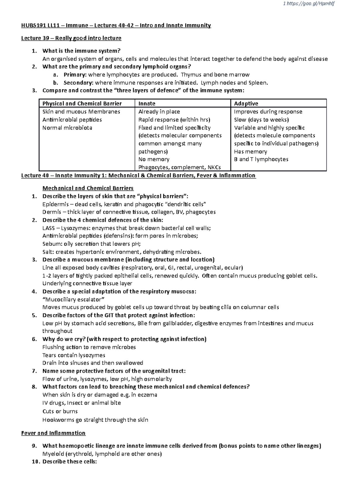 HUBS191 questions and answers on content from lecture 39-41 of the ...