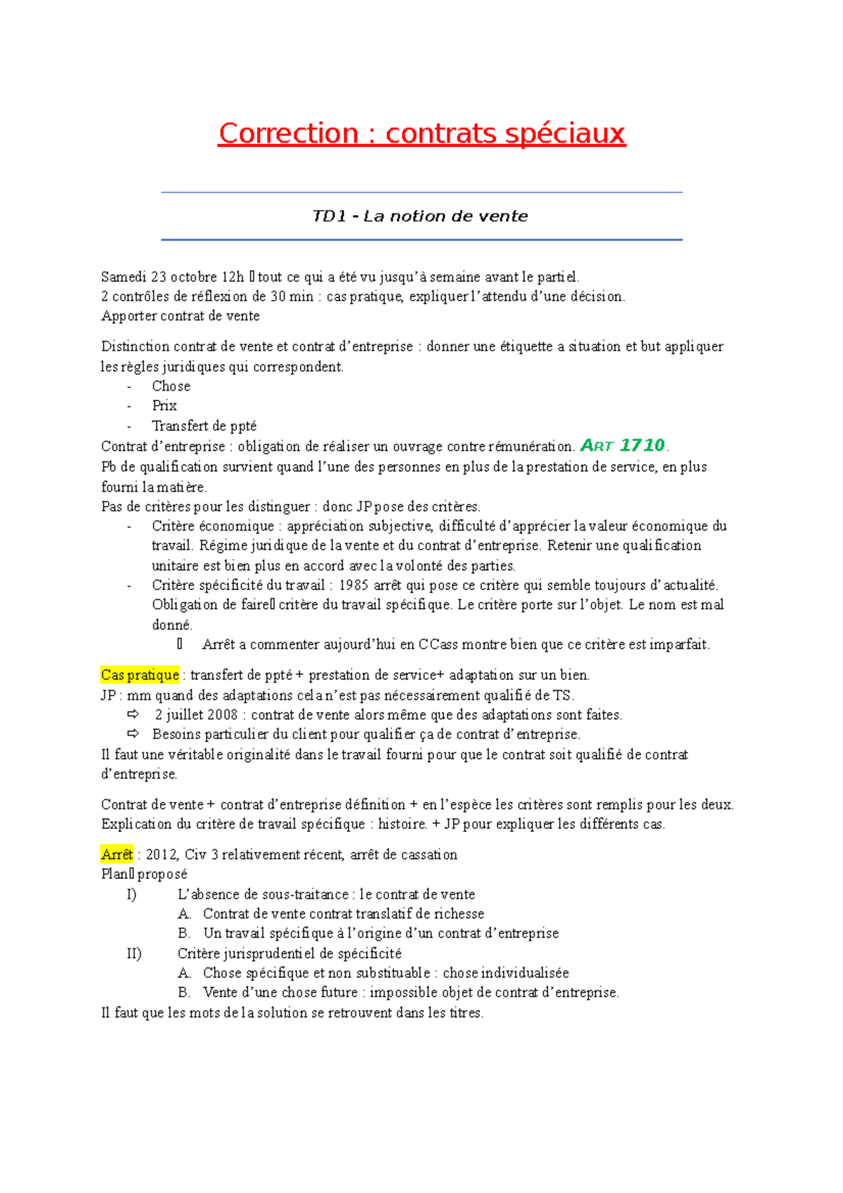 Correction des 8 séances 2021-2022/ semestre 1 (vente) - Correction ...