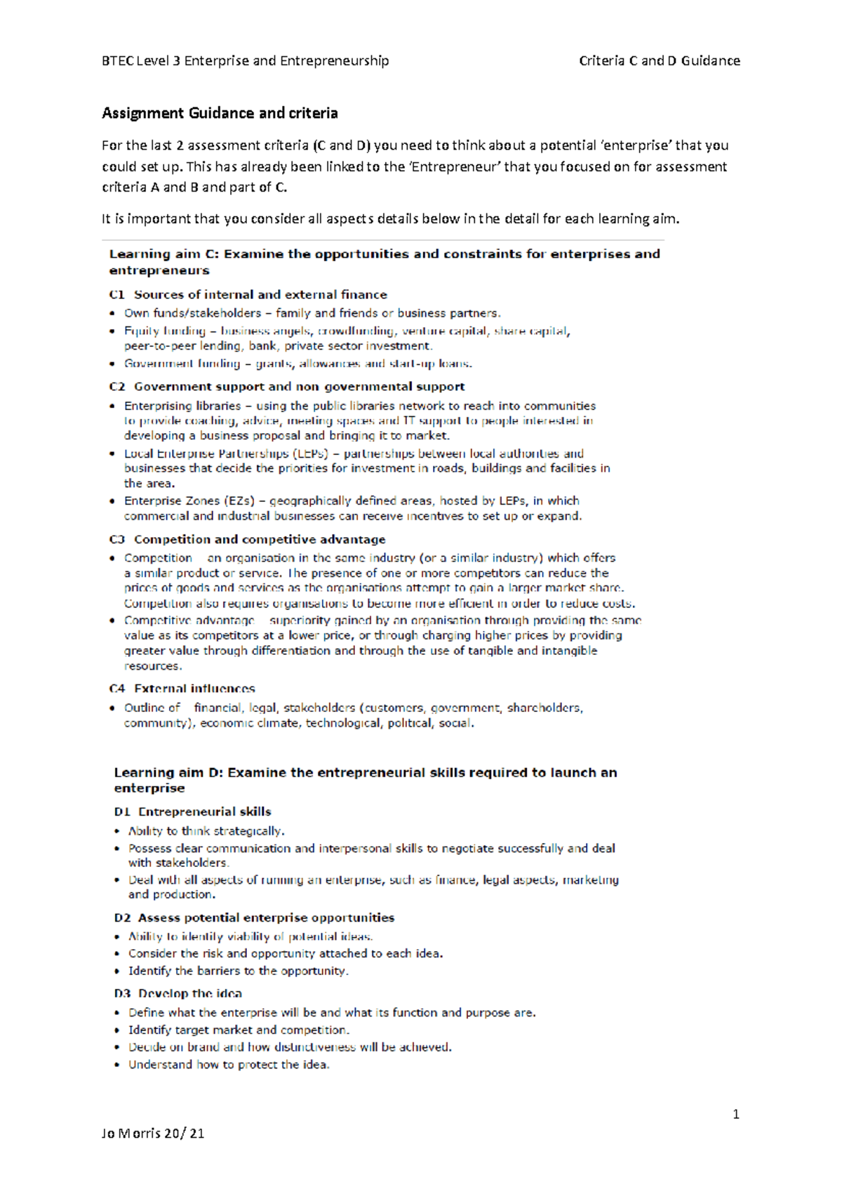 Assignment Guidance and criteria C and D - Assignment Guidance and ...