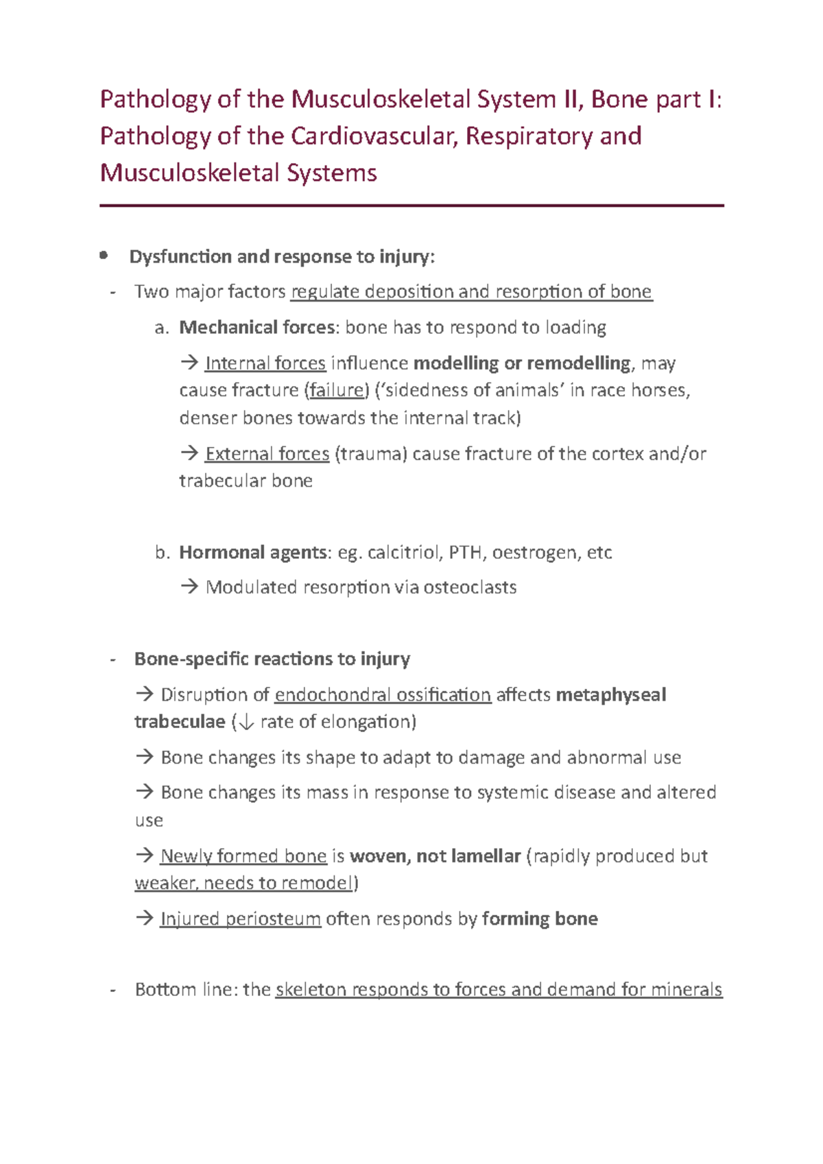 Pathology Musculoskeletal System II bones 1 Pcrms - Pathology of the ...
