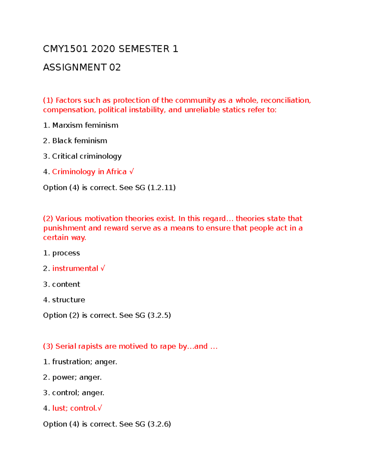 CMY1501 2020 Semester 01 Assignment 02 - CMY1501 2020 SEMESTER 1 ...