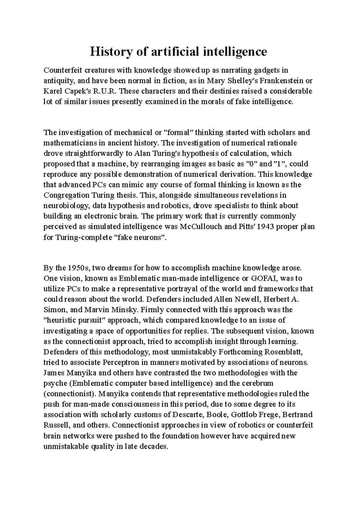 History of artificial intelligence - History of artificial intelligence ...