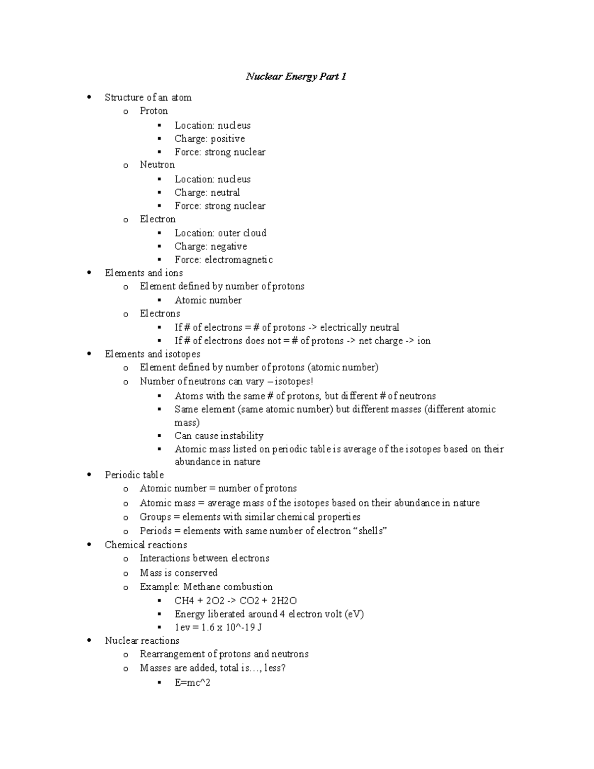 Lecture 22: Nuclear Energy Part 1 - Nuclear Energy Part 1 Structure of ...