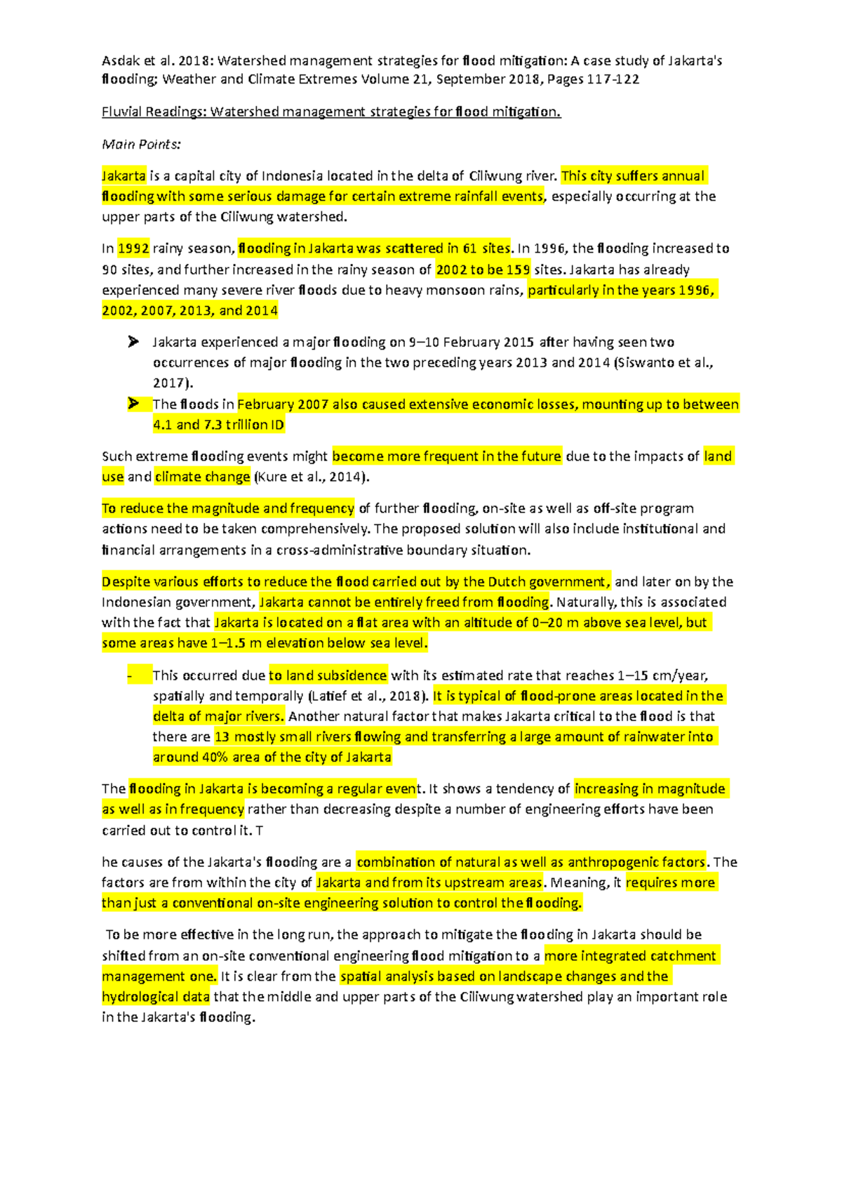 Asdak Watershed management for flood mit - Asdak et al. 2018: Watershed ...