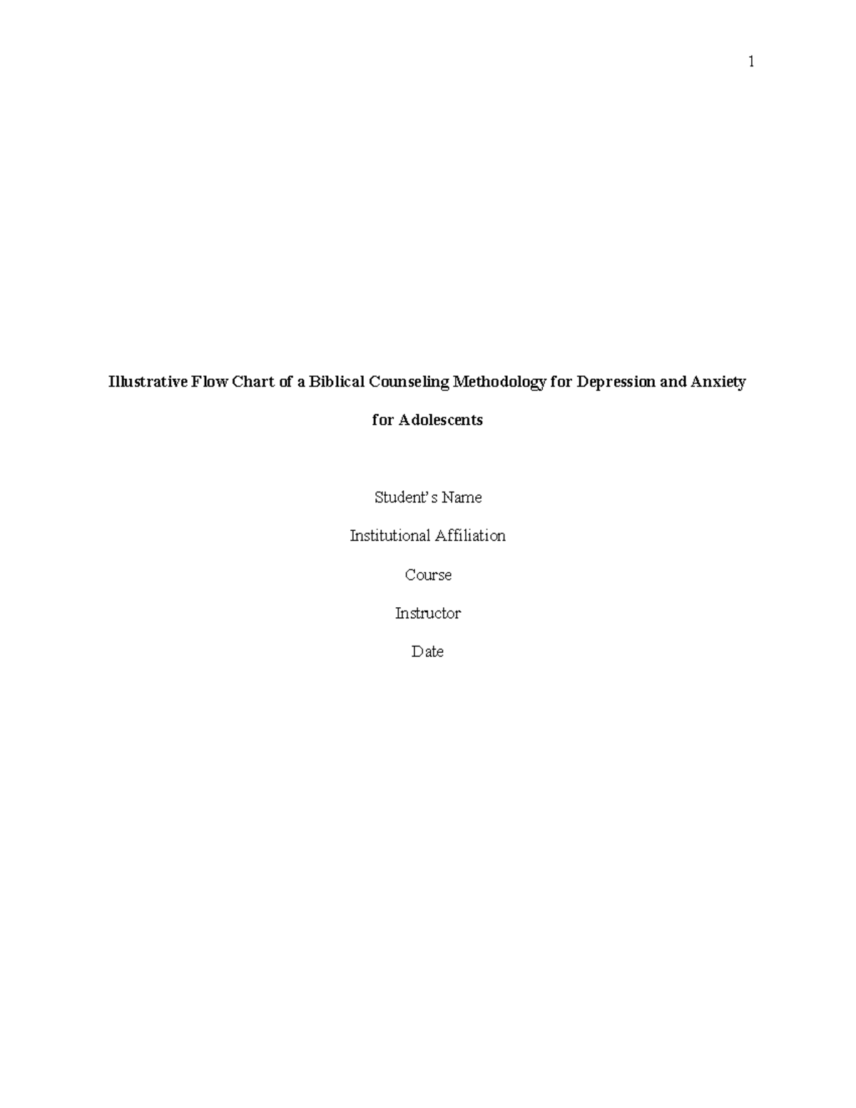 Strative Flow of Chart of a Biblical Counseling Methodology - 1 ...