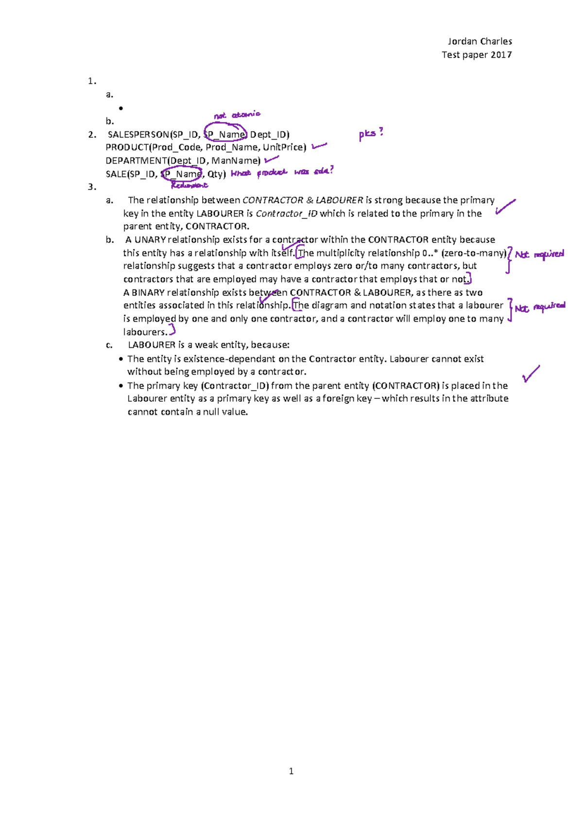 Past Paper 2017 marked - exam - Jordan Charles Test paper 2017 1 1. a ...